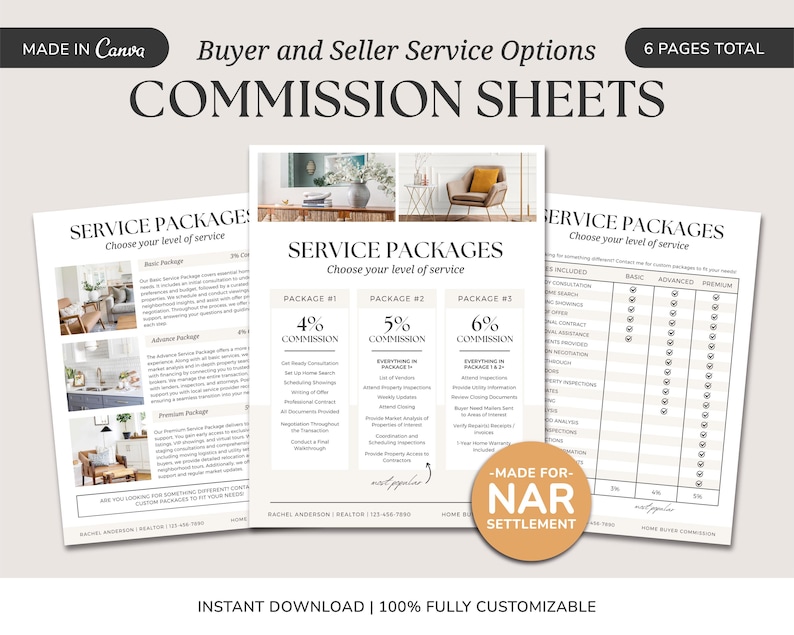 Real Estate Commission Template | Real Estate Agent Commission | Buyers ...