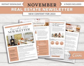 Editable Real Estate January 2022 Newsletter Template - Etsy