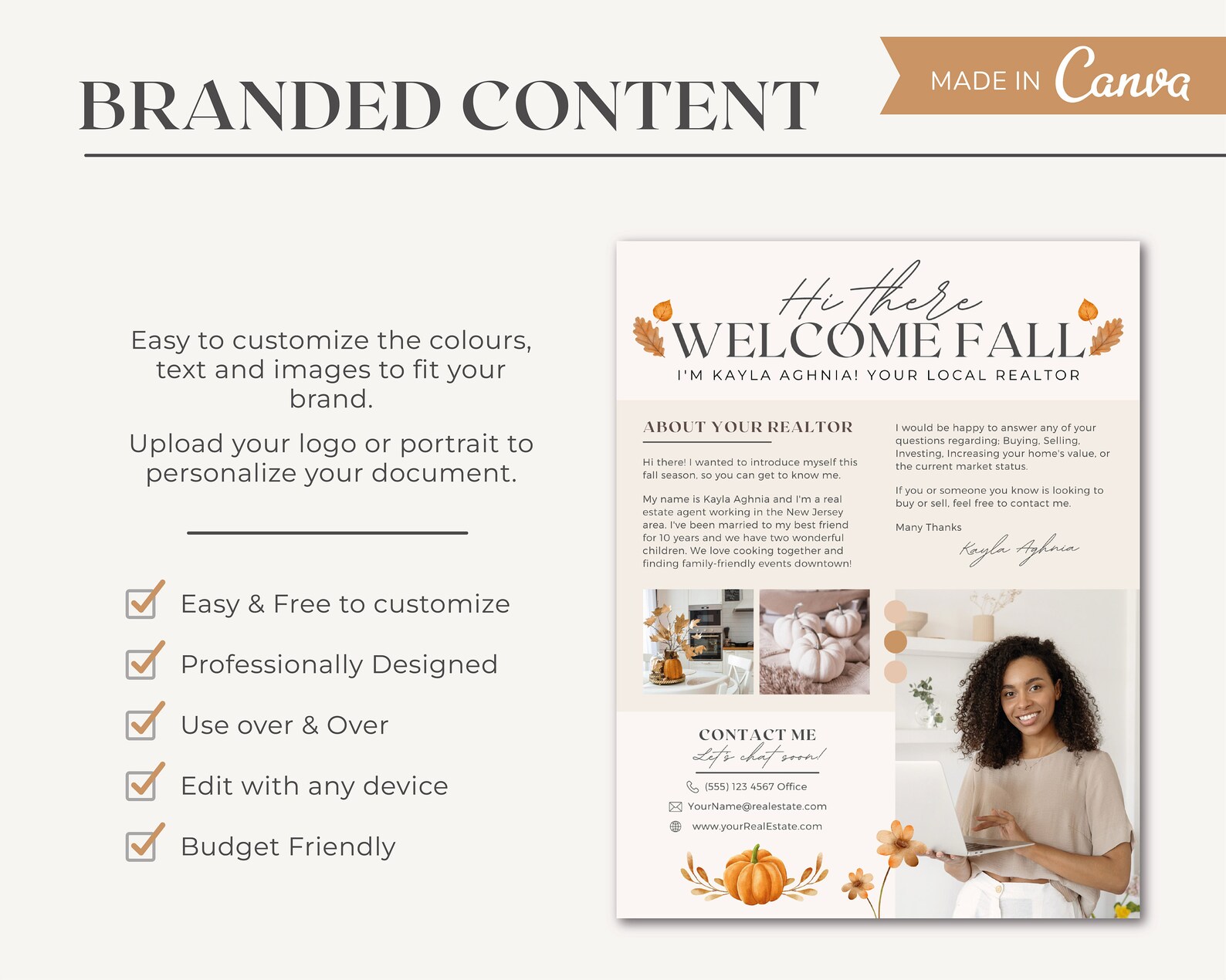 Fall Real Estate Flyer | Realtor Hello Neighbor Letter | Realtor ...