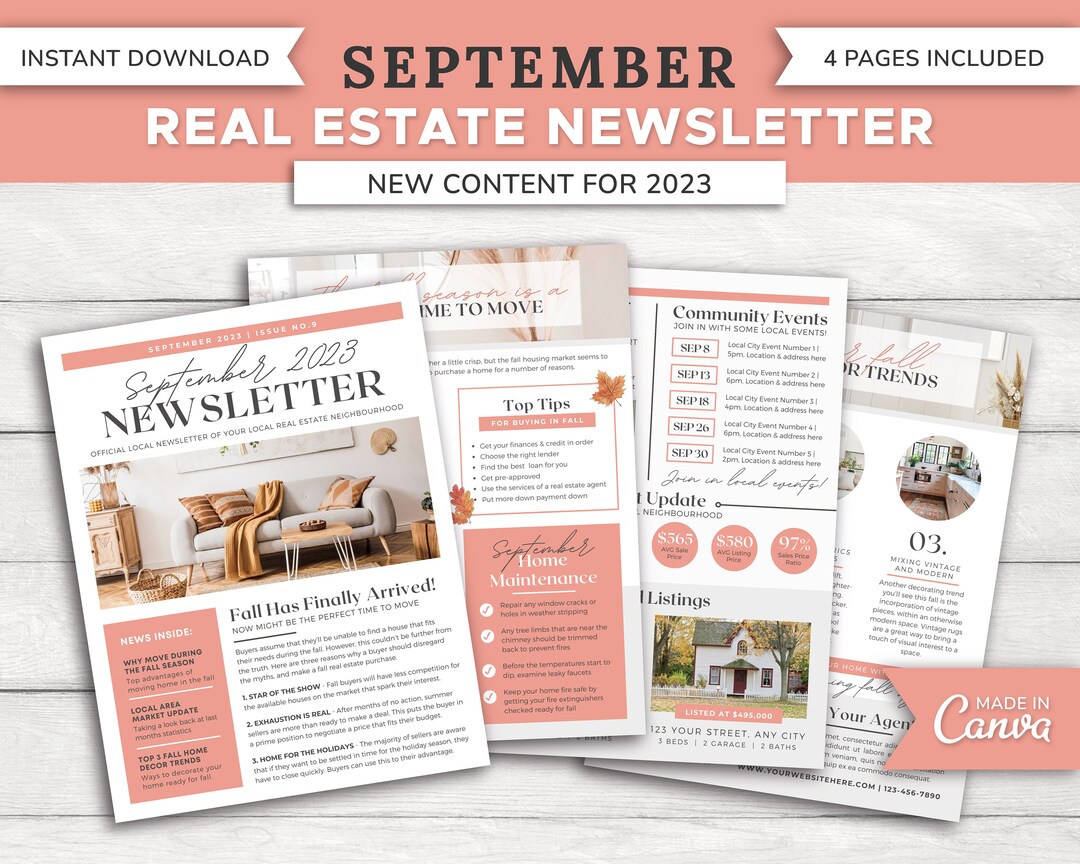 Real Estate September 2023 Newsletter | Real Estate Marketing | Realtor ...