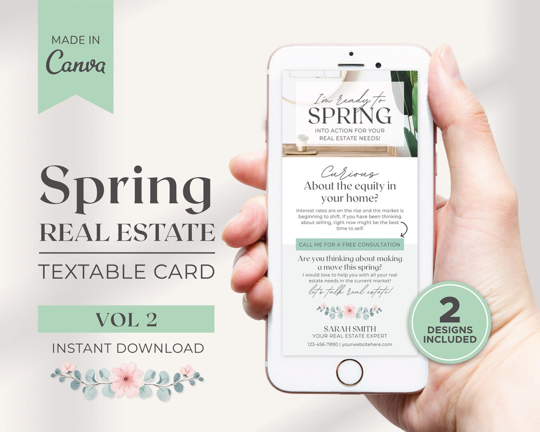 Realtor Digital Spring Textable Card | Real Estate Marketing | Realtor ...