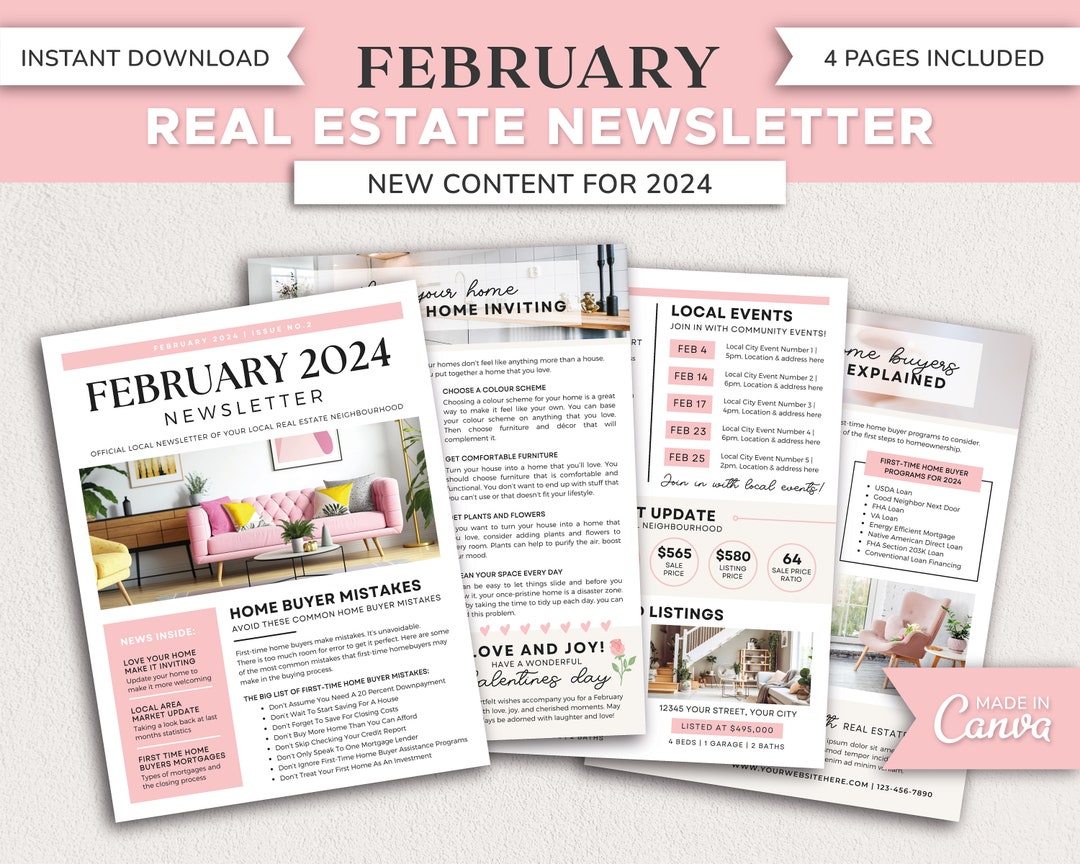 Real Estate February 2024 Newsletter | Real Estate Marketing | Real ...