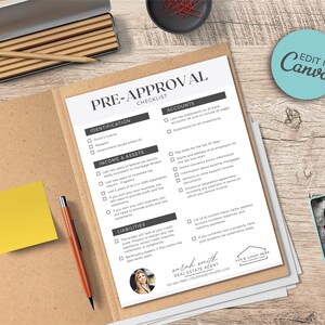 Real Estate Pre-approval Checklist | Mortgage Loan Checklist | Real ...