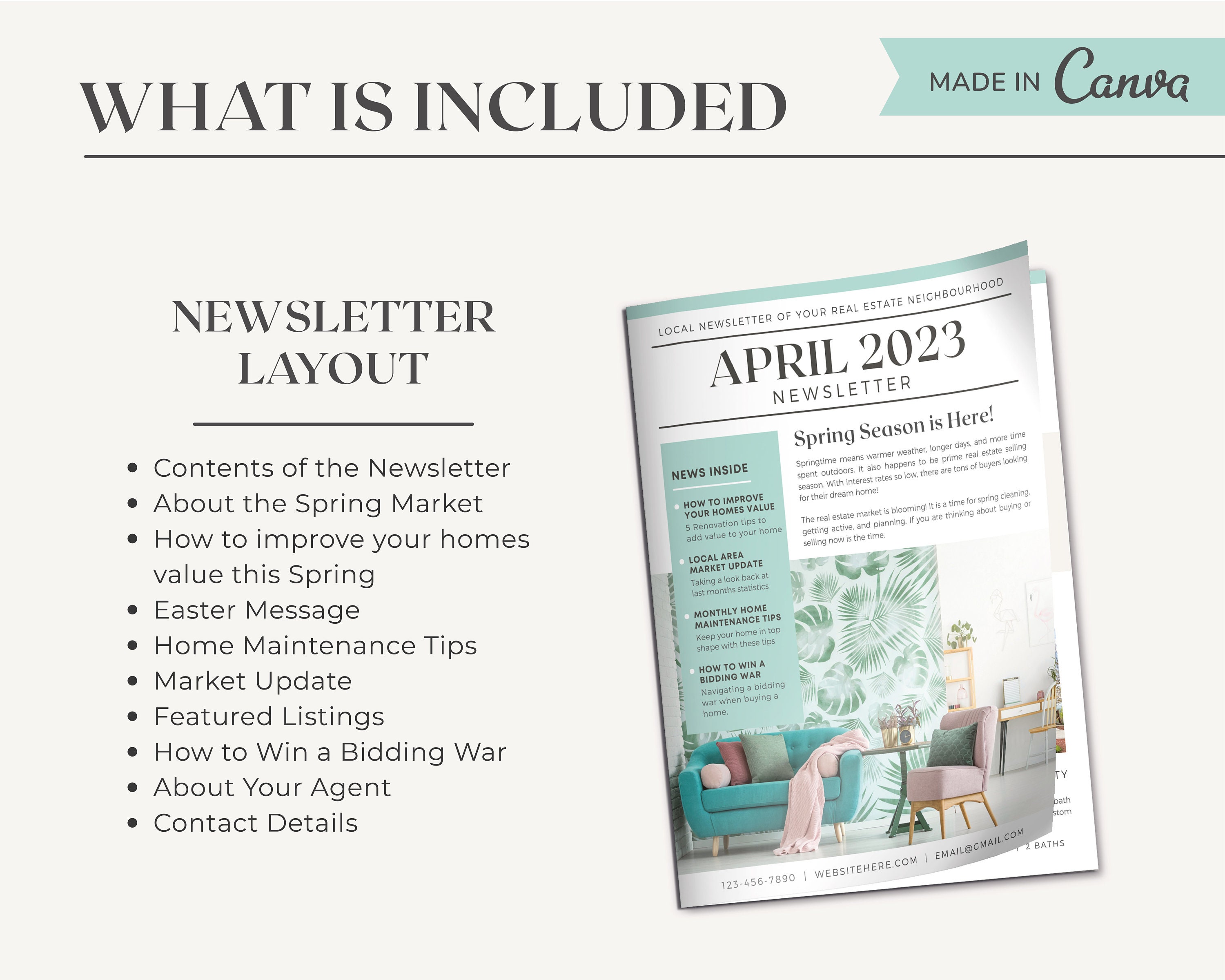 Real Estate Newsletter | April Newsletter | Easter Newsletter | Real ...