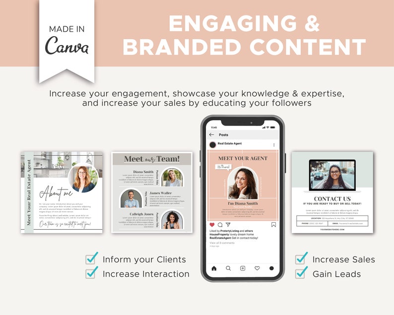 10 Introduction Realtor Instagram Posts Real Estate Agent Etsy