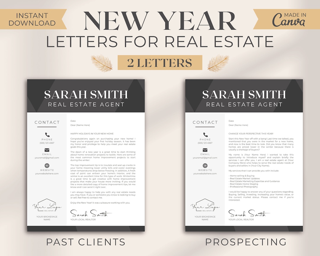New Year Real Estate Letters | Seller Prospecting Letter | Realtor ...