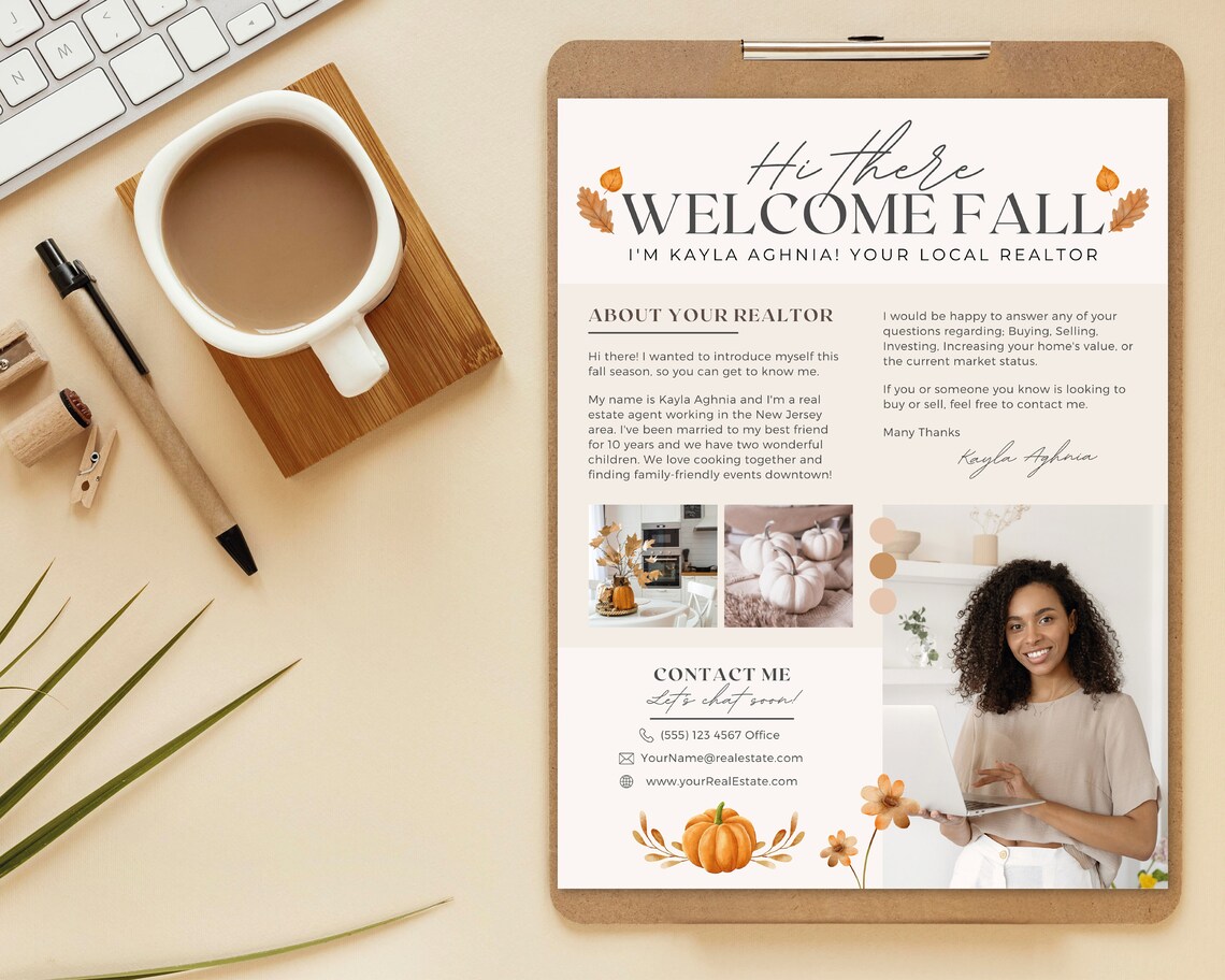 Fall Real Estate Flyer | Realtor Hello Neighbor Letter | Realtor ...
