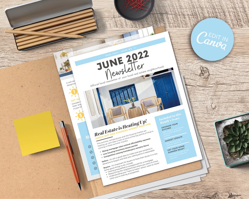 Real Estate June Newsletter Real Estate Marketing Realtor - Etsy