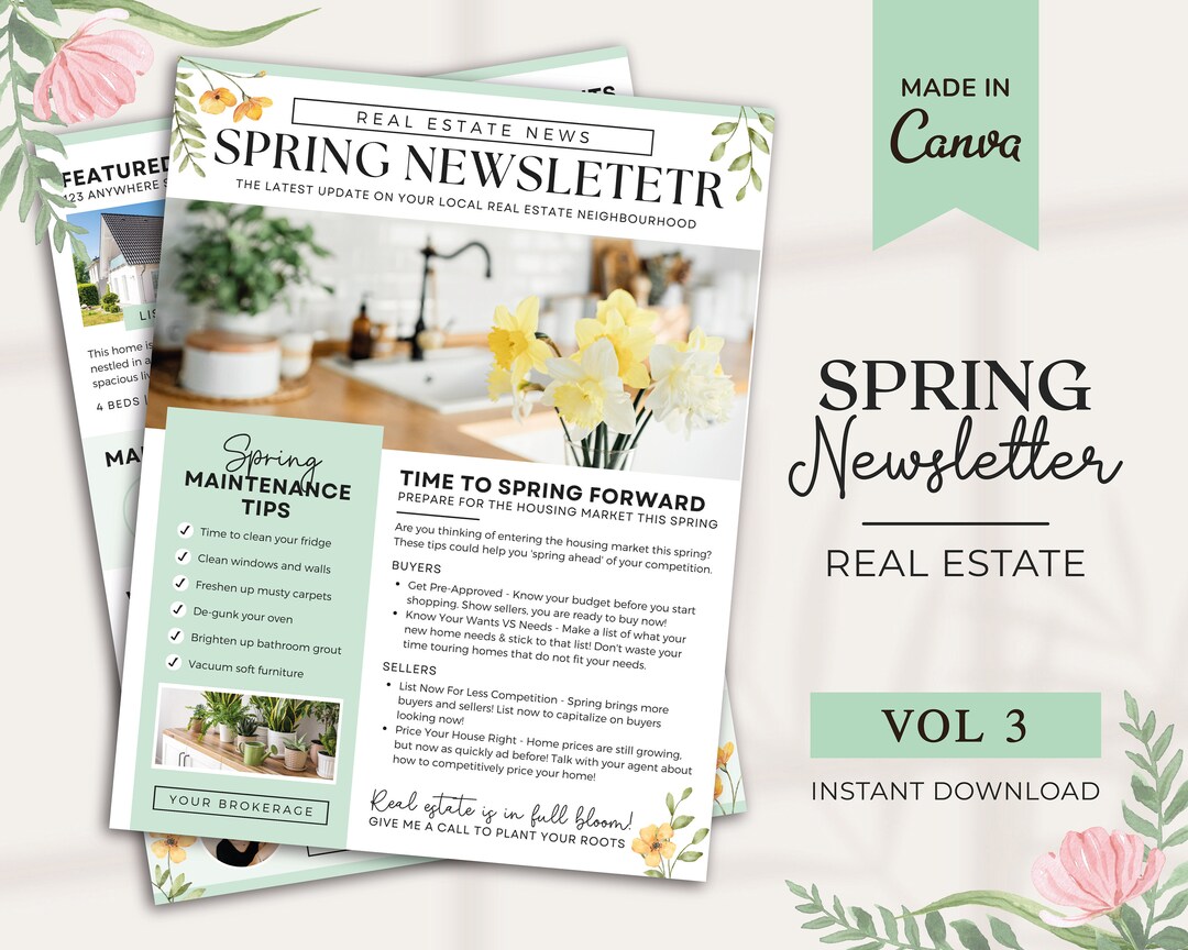Real Estate Spring Newsletter Real Estate Spring Marketing Real Estate ...