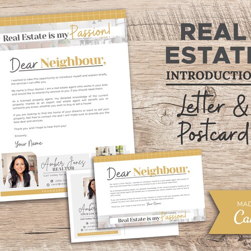 Real Estate New Agent Introduction Letter Template Real - Etsy