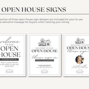 Open House Sign-in Sheet & Welcome Sign | Real Estate Marketing ...