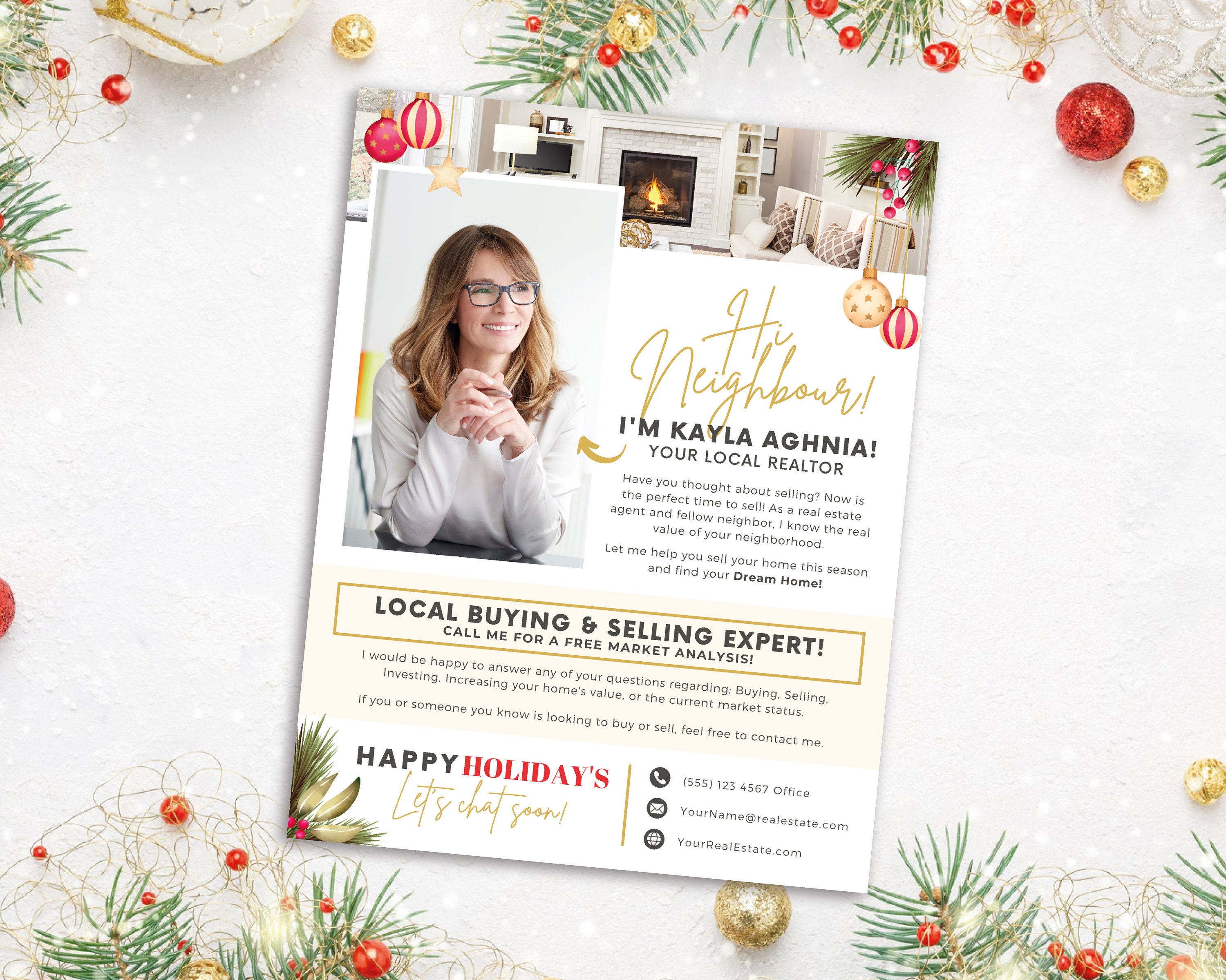 Christmas Real Estate Flyer Realtor Hello Neighbor Letter - Etsy