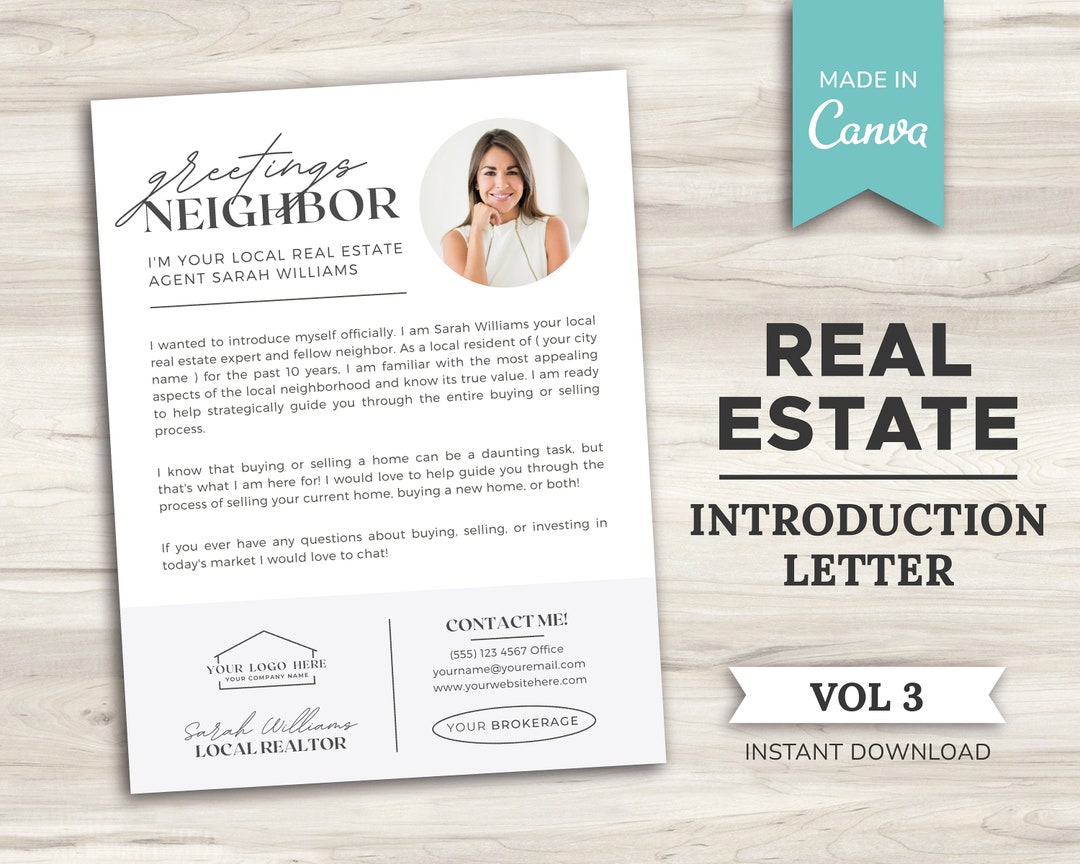 Real Estate Introduction Flyer Template | Hello Neighbor Letter | New ...