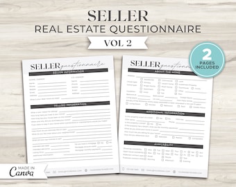 Buyer and Seller Intake Forms Buyer and Seller Questionnaire - Etsy