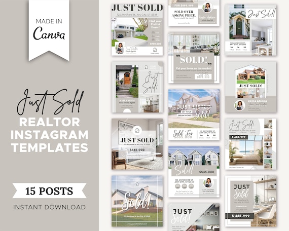 15 Just Sold Realtor Instagram Posts Real Estate Social | Etsy
