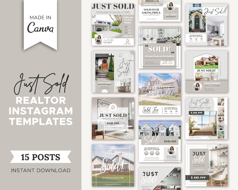 15 Just Sold Realtor Instagram Posts Real Estate Social Etsy Uk