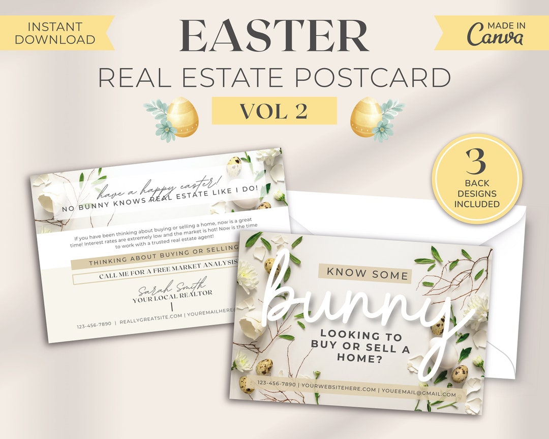 Real Estate Easter Postcard | Realtor Spring Postcard | Real Estate ...