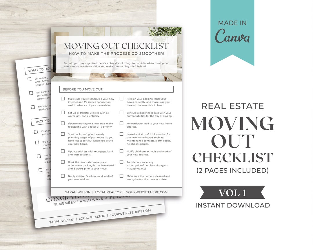Real Estate Moving Checklist | Real Estate Marketing | Home Buyer ...