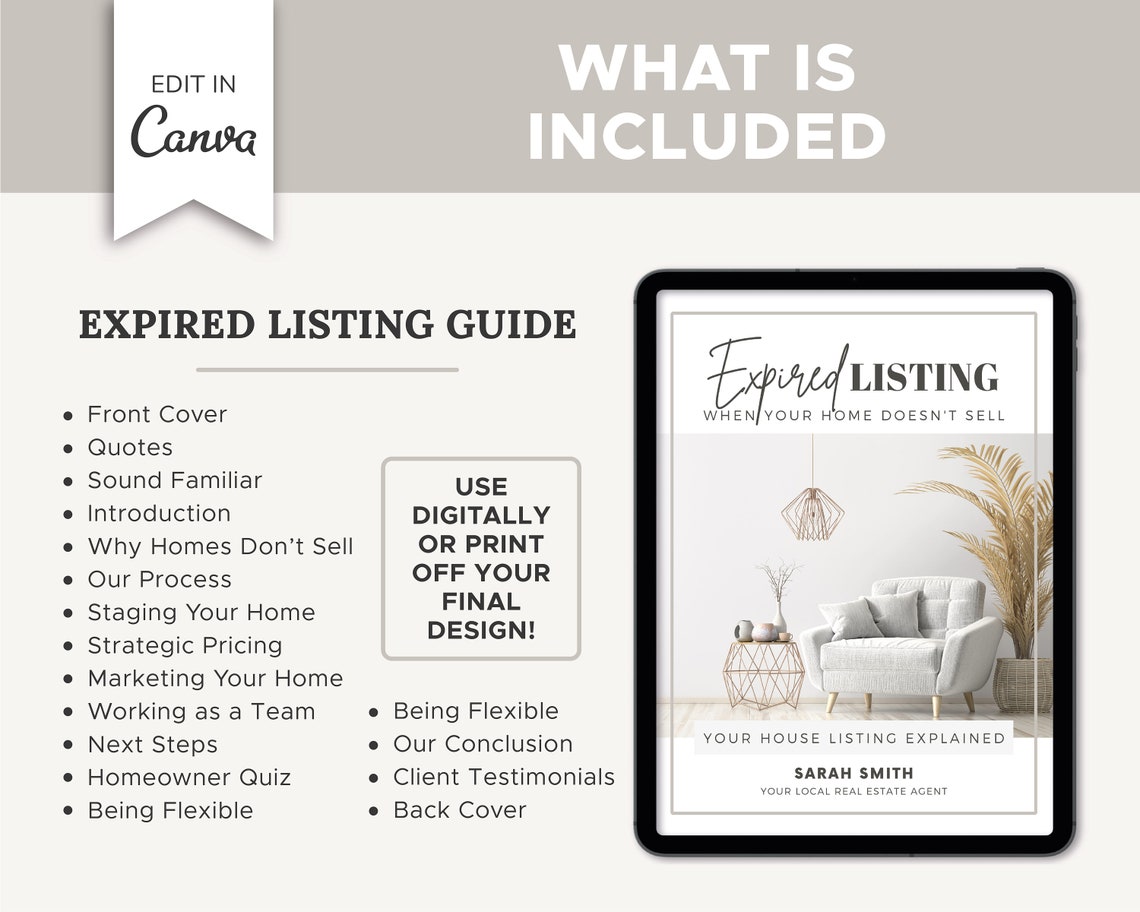 Real Estate Expired Listing Guide Home Sellers Guide Real - Etsy