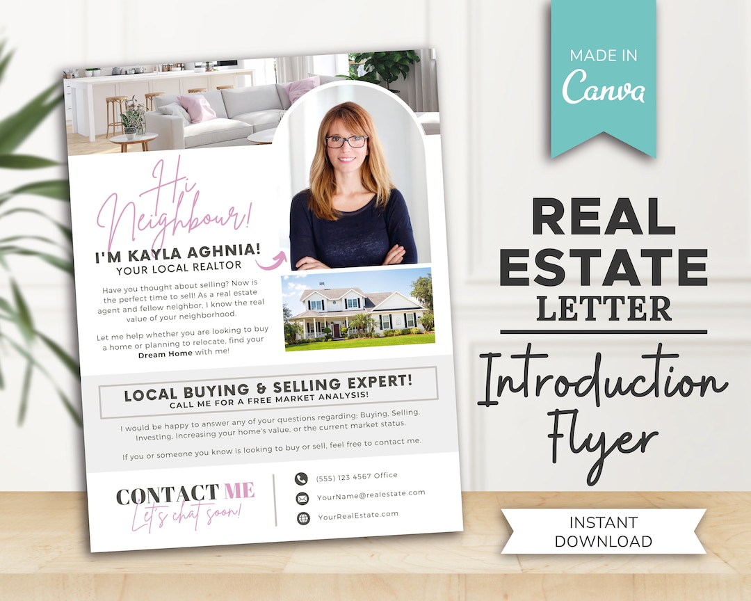 Real Estate Introduction Flyer | Realtor Hello Neighbor Letter ...