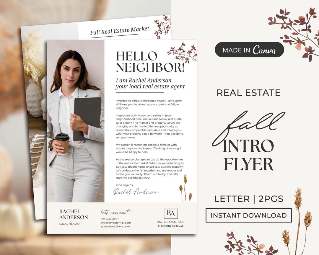 Fall Real Estate Introduction Letter Real Estate Market Update Hello ...