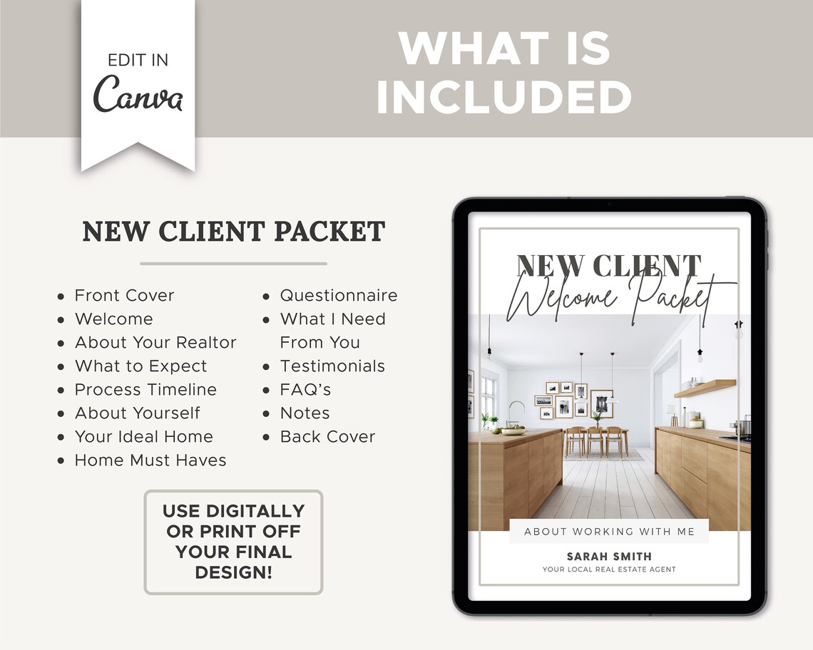 Real Estate New Client Packet Welcome Packet Template - Etsy