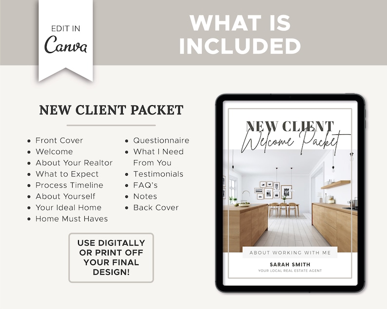 Real Estate New Client Packet Welcome Packet Template - Etsy