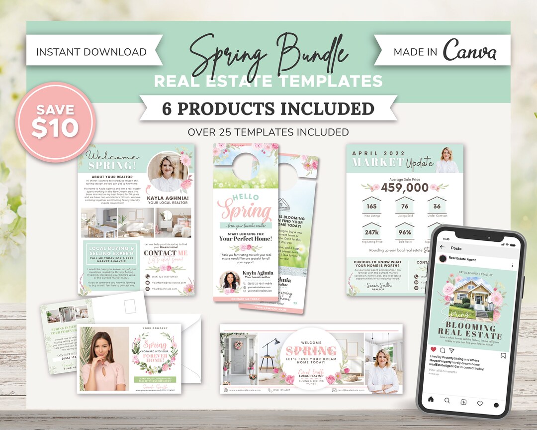 Spring Real Estate Bundle | Real Estate Spring Marketing | Real Estate ...