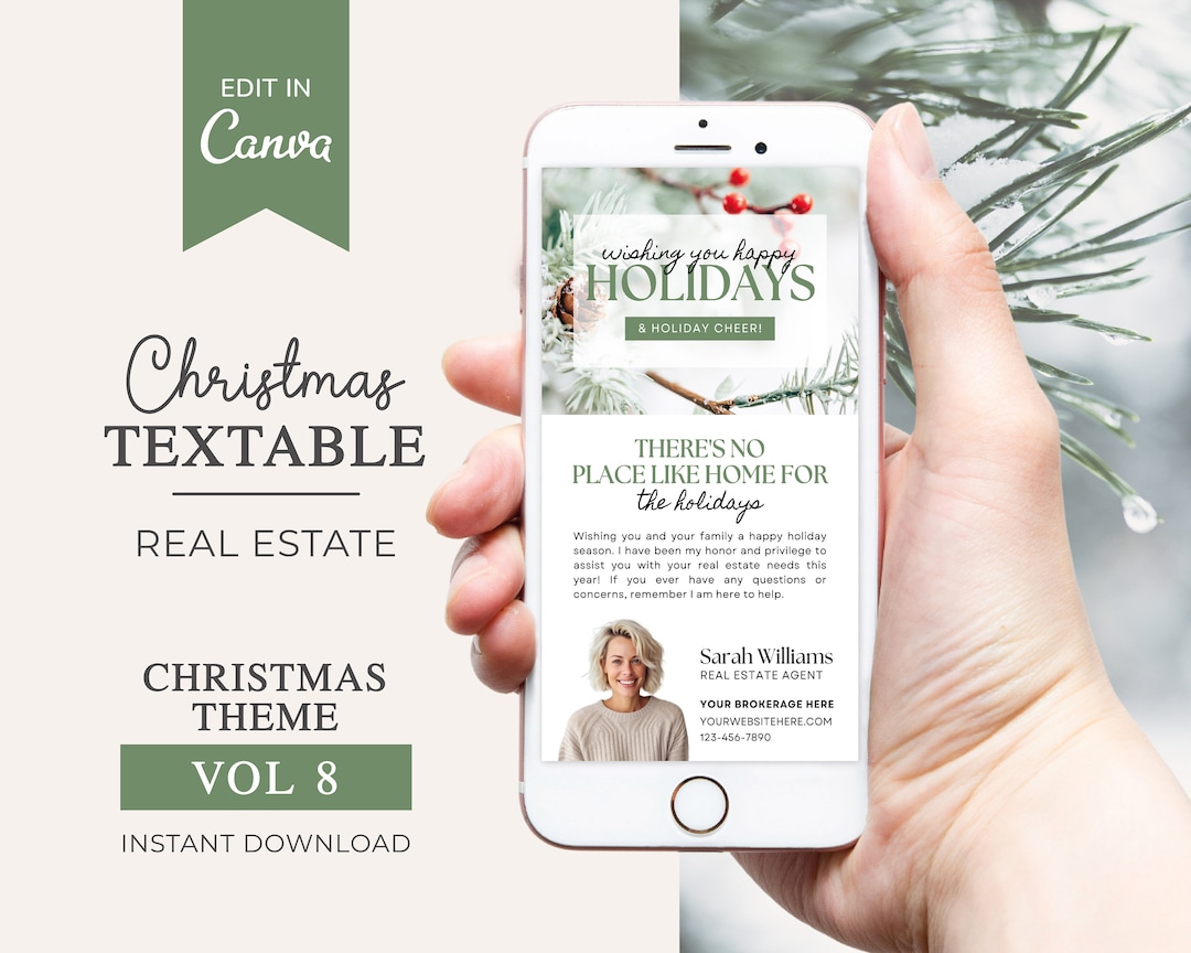 Real Estate Textable Christmas Card | Real Estate Marketing | Christmas ...