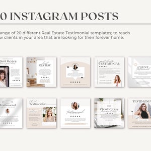 20 Testimonial Real Estate Instagram Posts | Client Review | Real ...