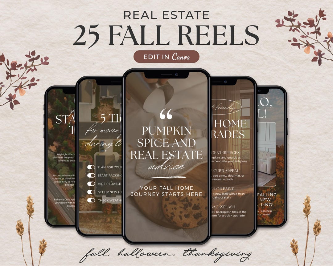 Fall Real Estate Video Reel Templates | Real Estate Social Media | Real ...