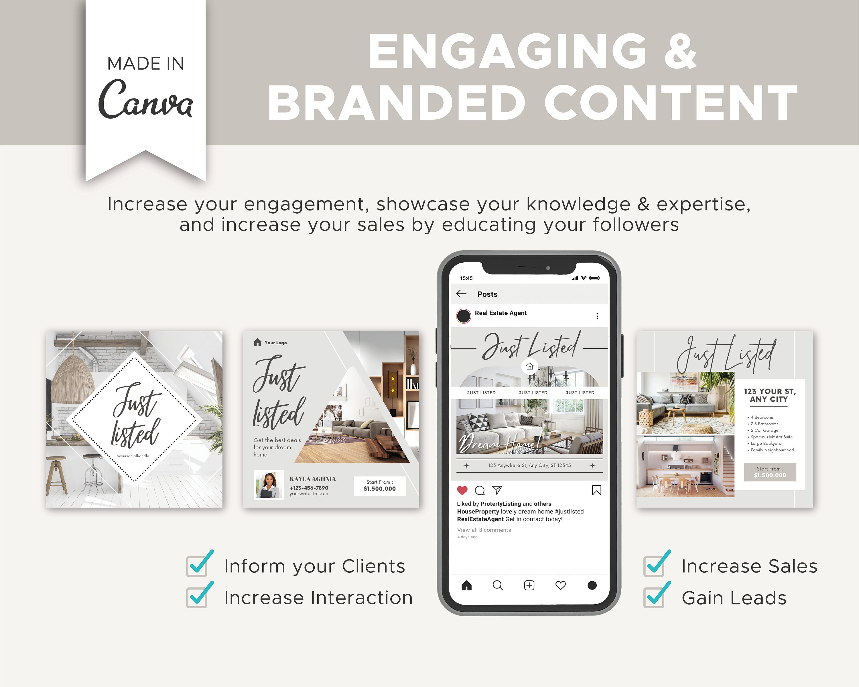 15 Just Listed Realtor Instagram Posts Real Estate Agent - Etsy