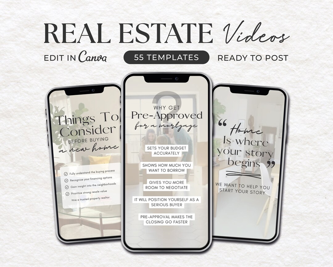Real Estate Reels Canva Template | Social Media Posts | Real Estate ...