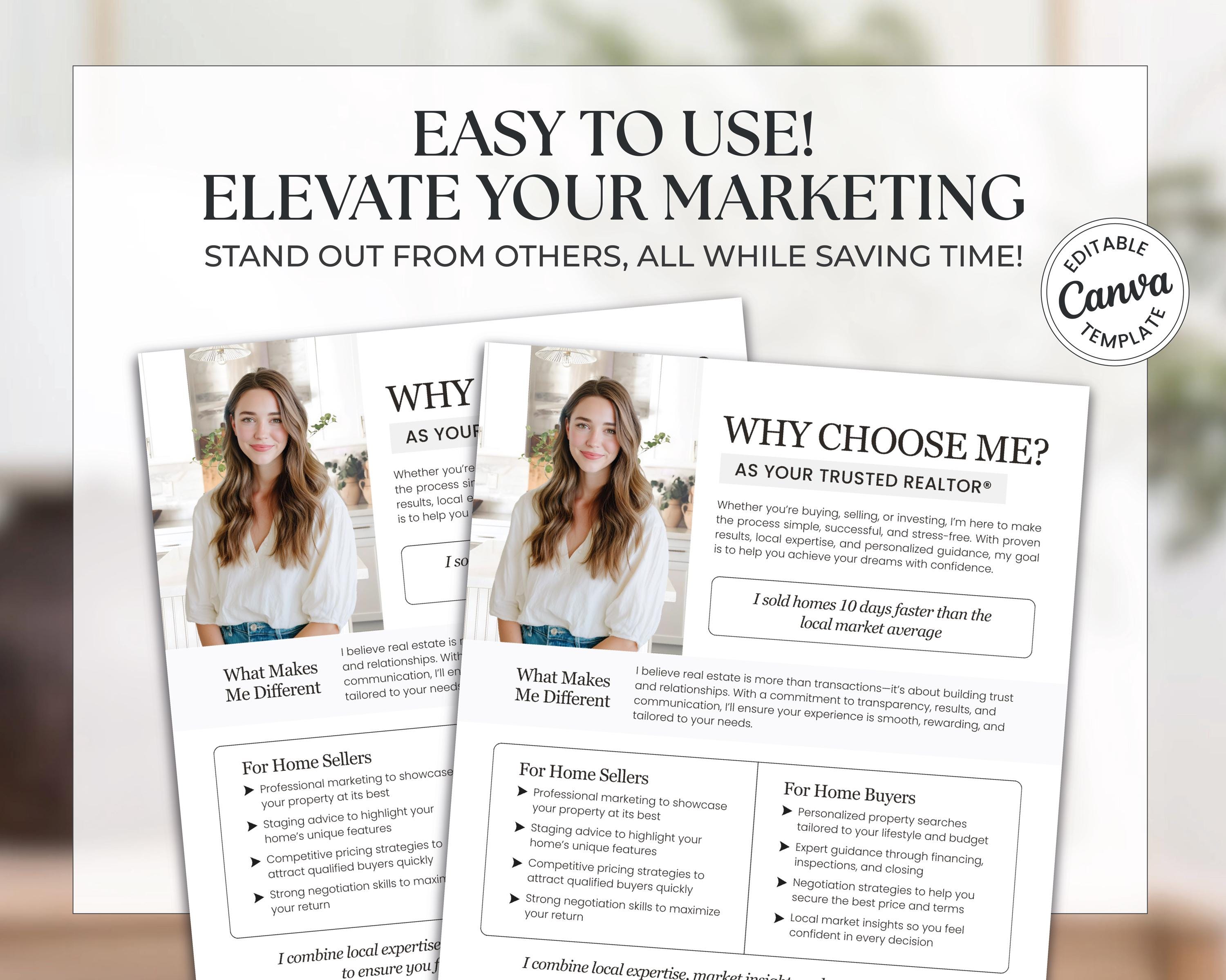 Real Estate Agent Introduction Flyer: Why Choose Me Realtor Marketing ...