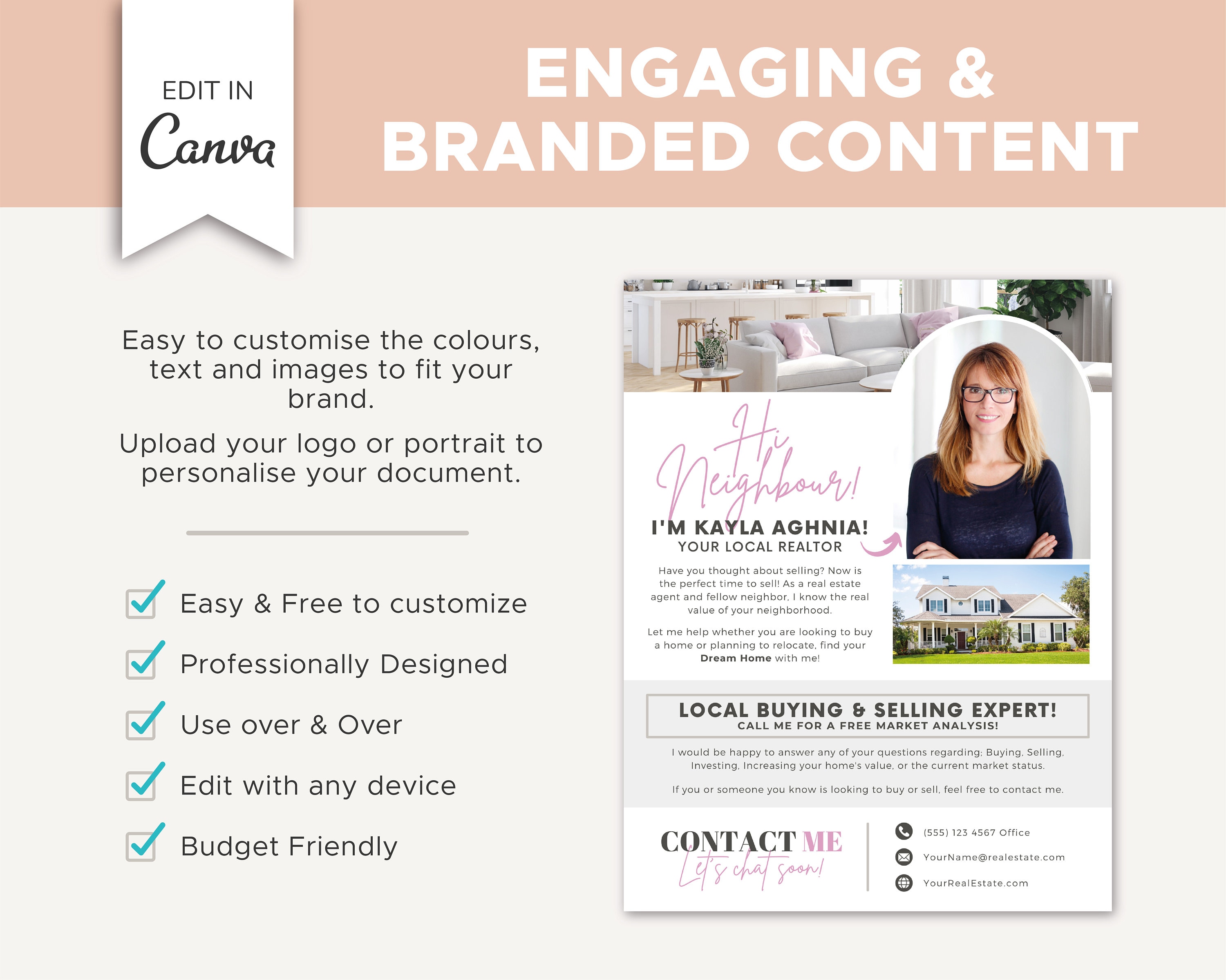 Real Estate Introduction Flyer Realtor Hello Neighbor Letter - Etsy