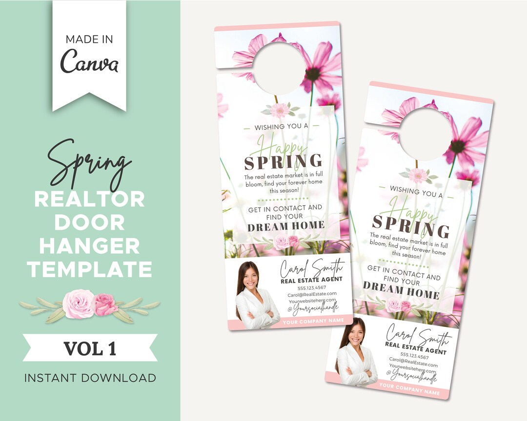 Spring Real Estate Door Hanger | Realtor Doorknocking | Real Estate ...