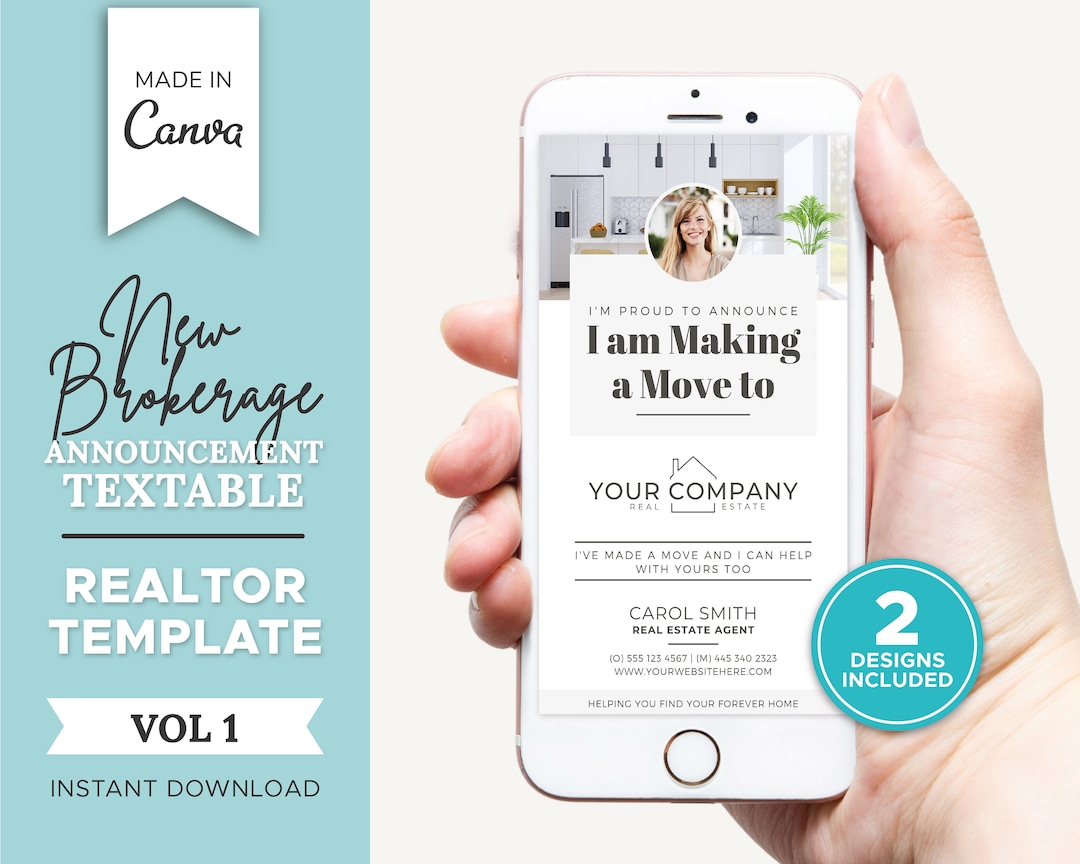 New Brokerage Announcement Textable | Real Estate Business Card | Real ...