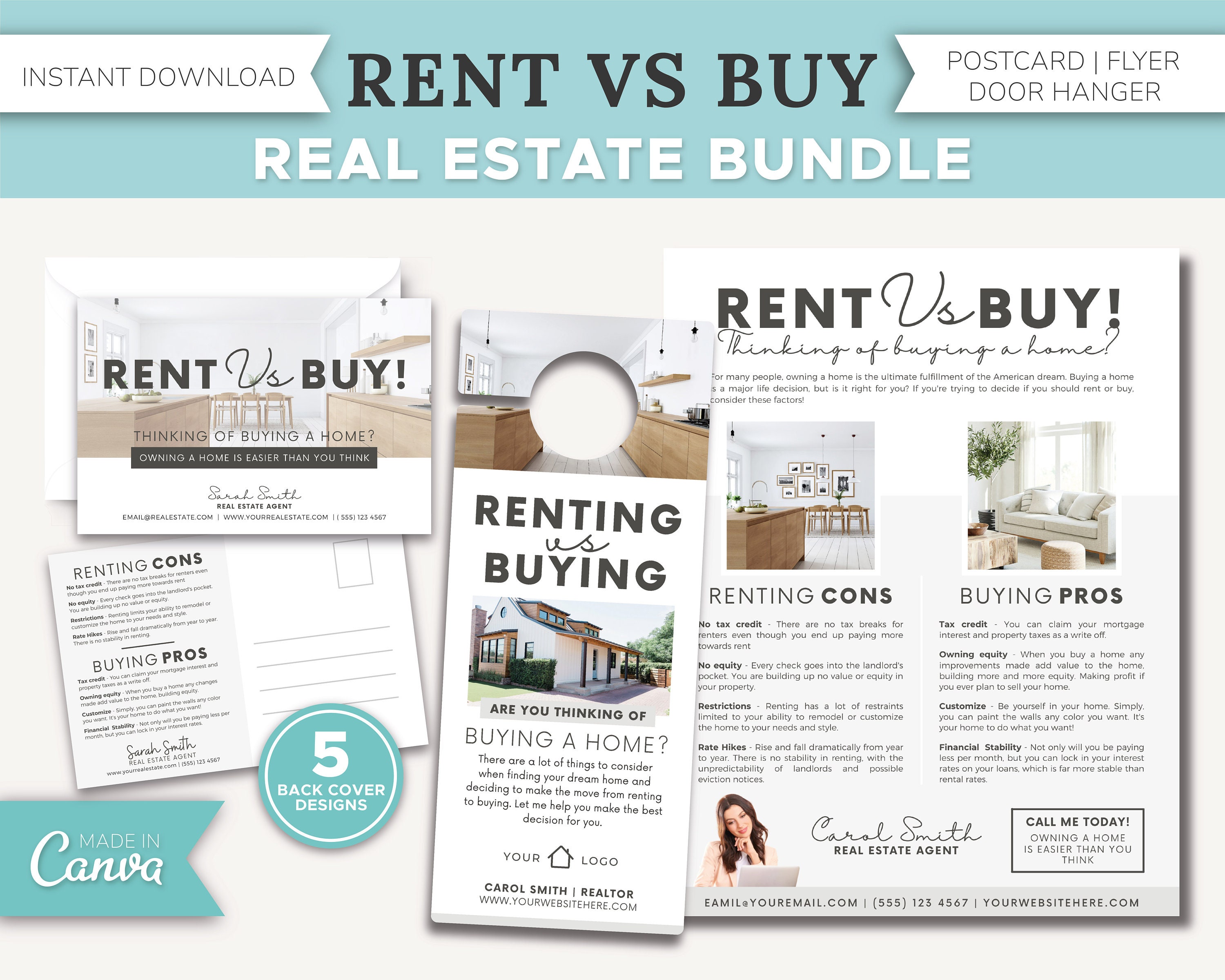 Real Estate Renting Vs Buying Bundle Renting Template - Etsy