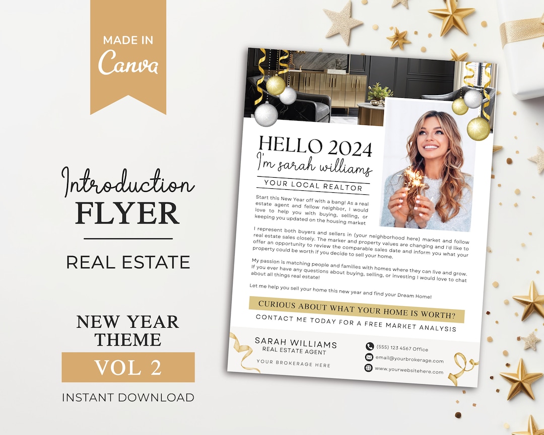 New Year Real Estate Intro Flyer | Realtor Hello Neighbor Flyer | New ...
