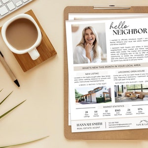 Hello Neighbor Agent Introduction Flyer | Real Estate Market Update ...