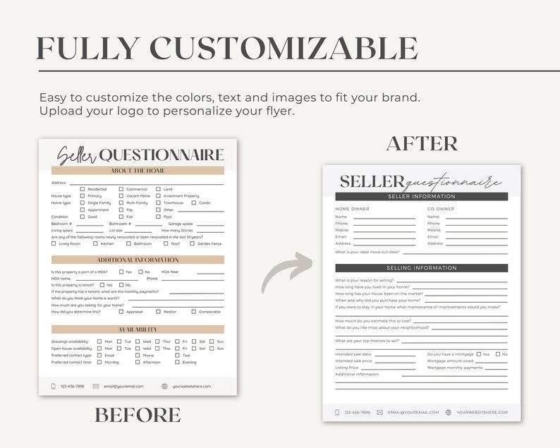 Seller Questionnaire Seller Intake Form Home Seller - Etsy