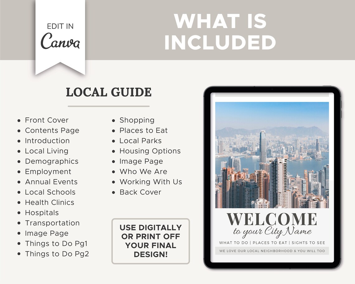 Real Estate Local Guide Welcome Guide Real Estate - Etsy