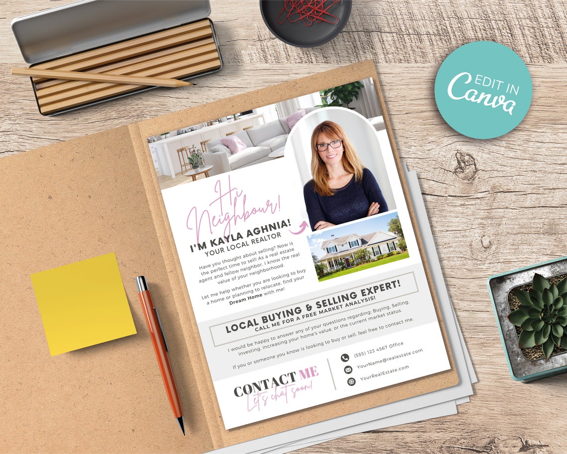 Real Estate Introduction Flyer Realtor Hello Neighbor Letter - Etsy