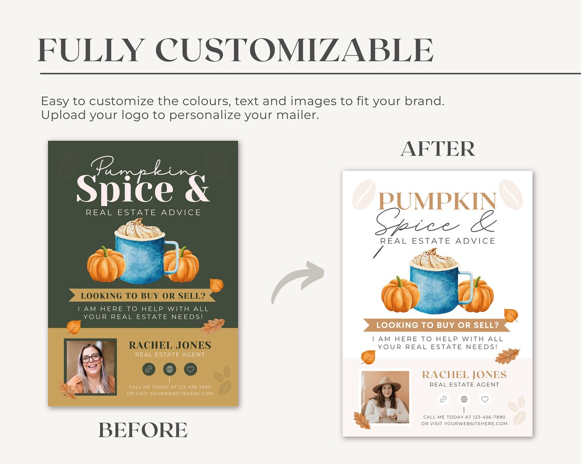 Fall Real Estate Mailer Real Estate Fall Postcard Pumpkin - Etsy