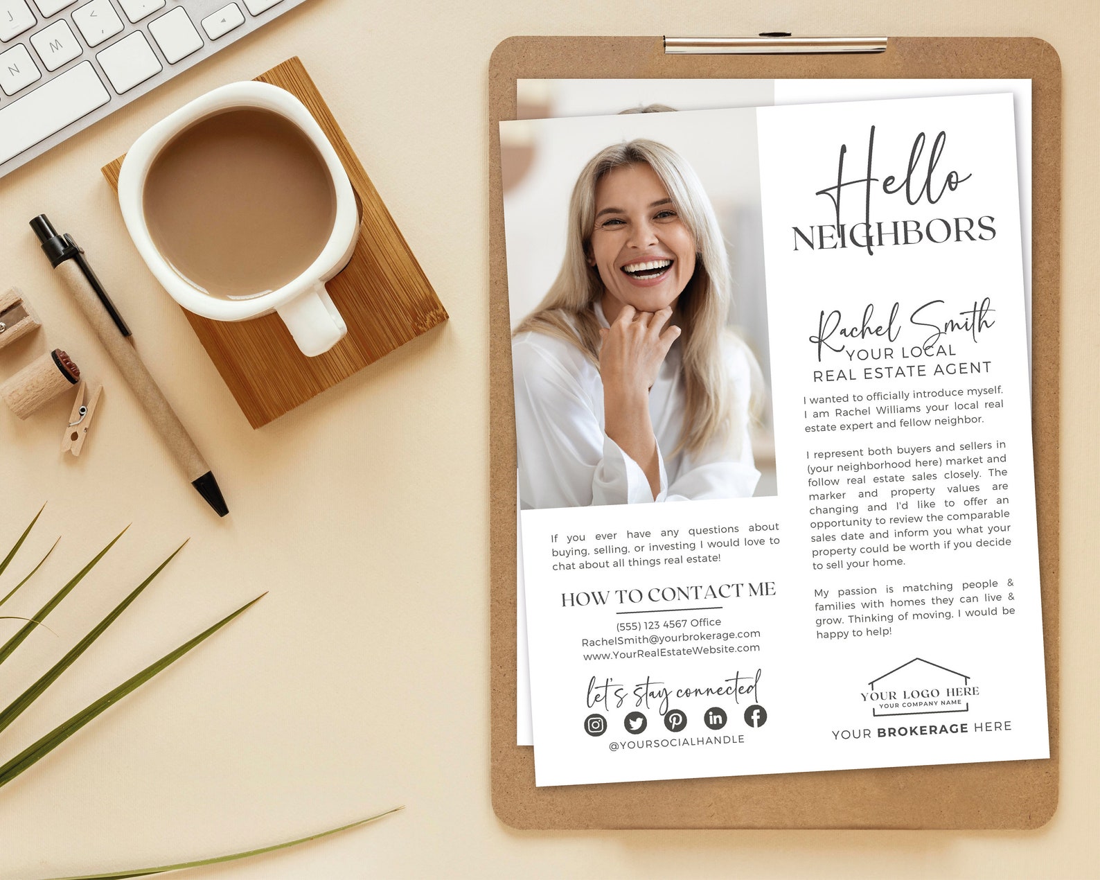 Hello Neighbor Agent Introduction Letter Real Estate Introduction Flyer ...