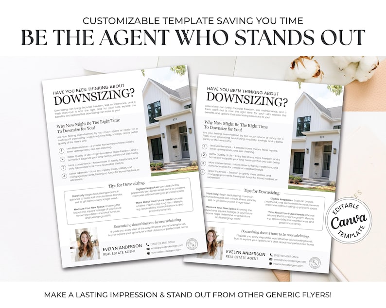 Downsizing Real Estate Marketing Flyer: Home Selling Flyer Canva ...