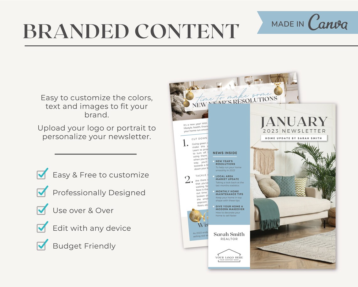 Real Estate Newsletter | January Newsletter | Real Estate Marketing ...
