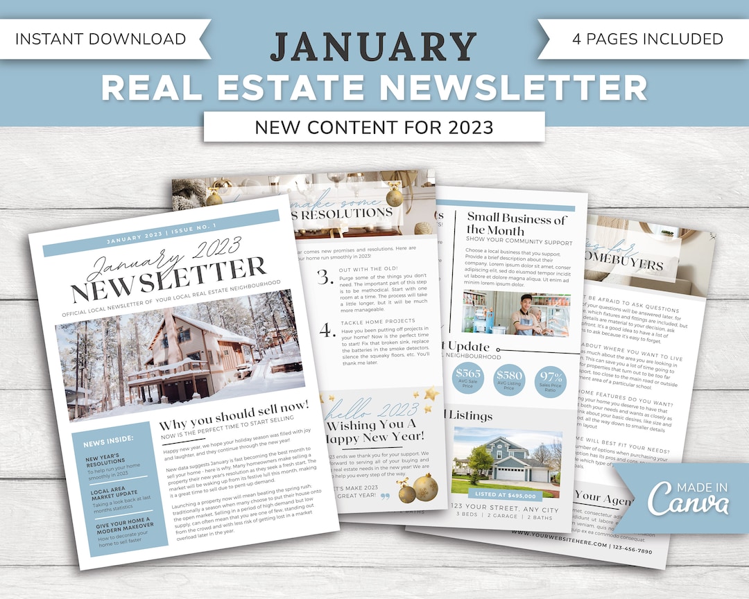 Real Estate January 2023 Newsletter | Real Estate Marketing | Realtor ...