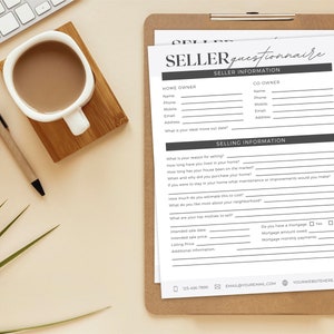 Seller Questionnaire | Seller Intake Form | Home Seller Questionnaire ...