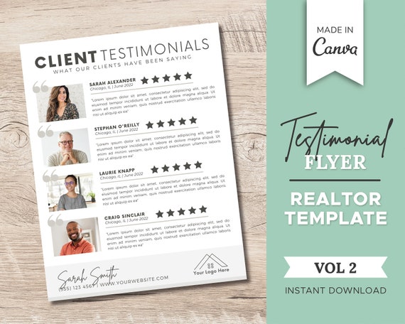 Real Estate Testimonials Flyer V2 Real Estate Marketing | Etsy